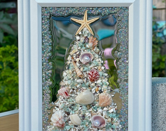 Beach Christmas Tree Seashell Frame - Etsy