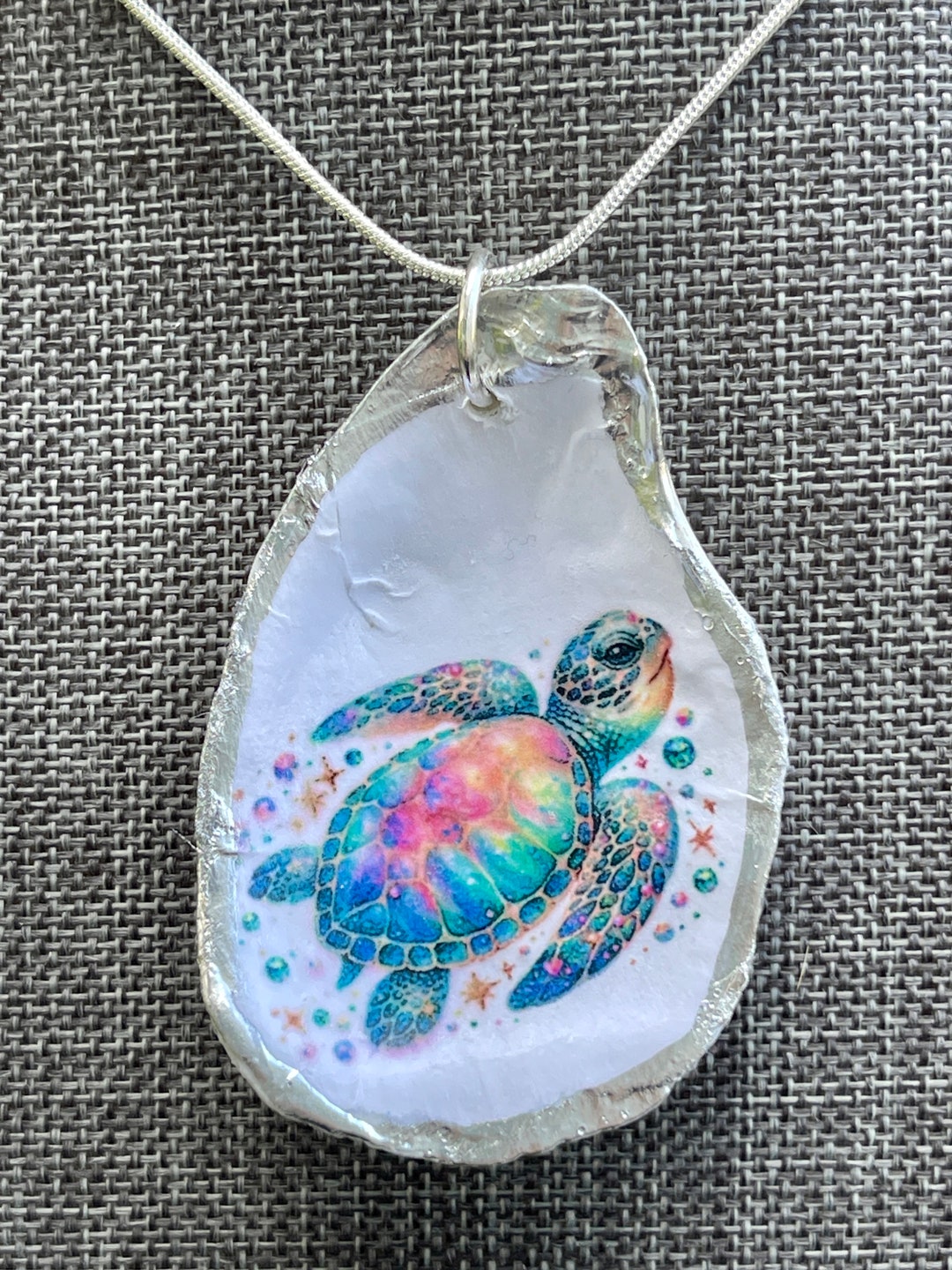 Sea Turtle Oyster Shell Necklace - Etsy