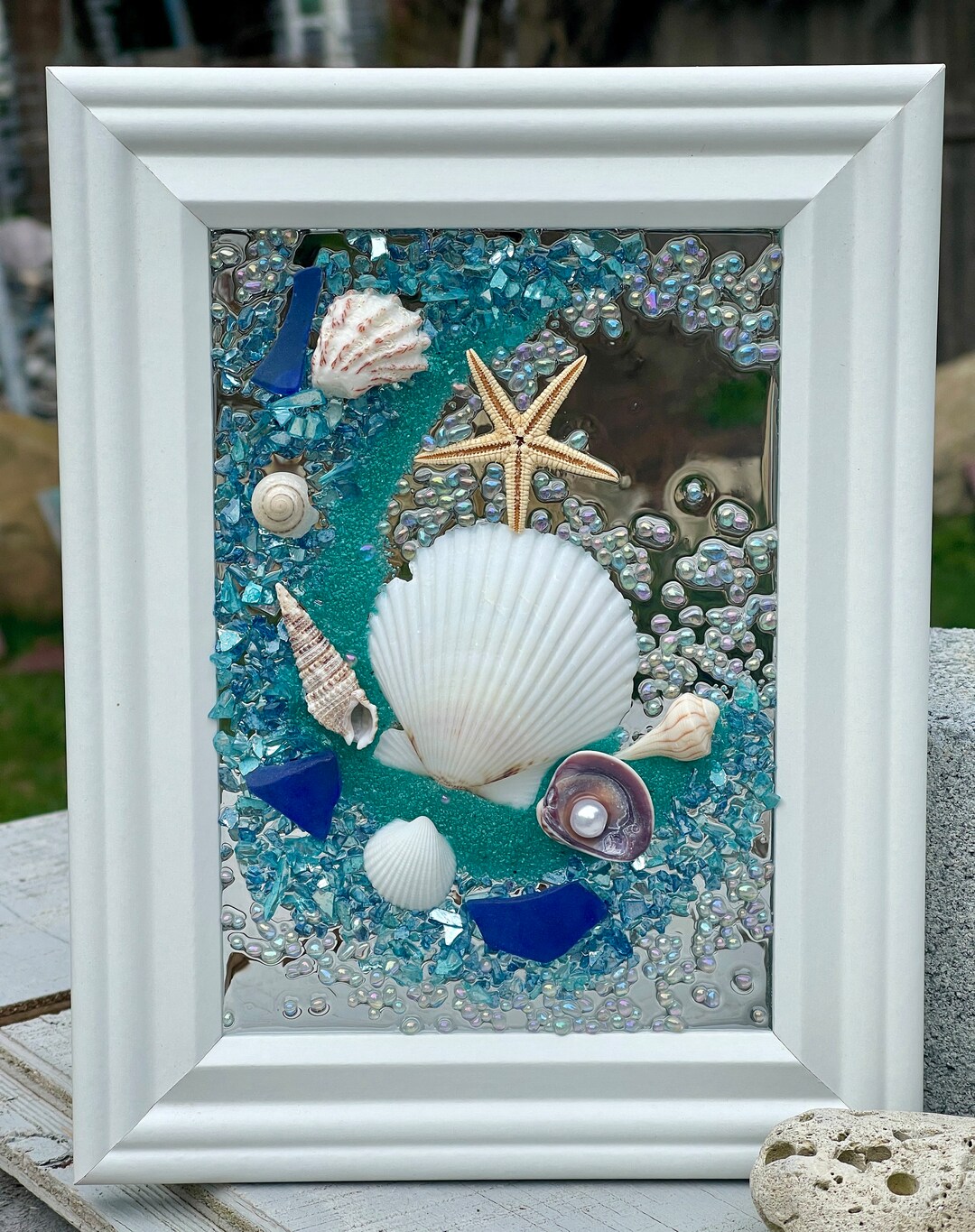 Seashell Sea Glass Beach Frame - Etsy