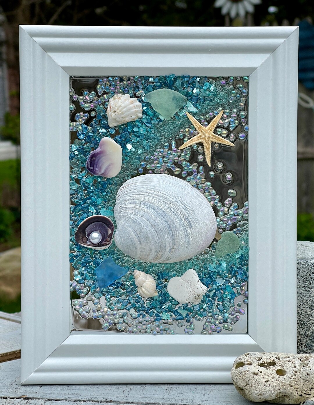 Seashell Sea Glass Beach Frame - Etsy