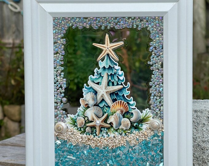 Beach Christmas Tree Seashell Frame - Etsy
