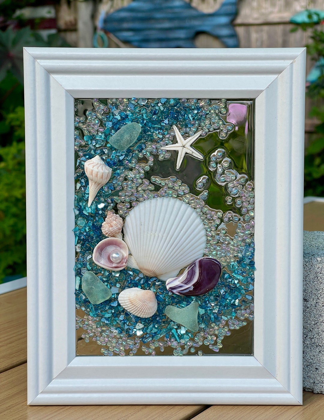 Seashell Sea Glass Beach Frame - Etsy