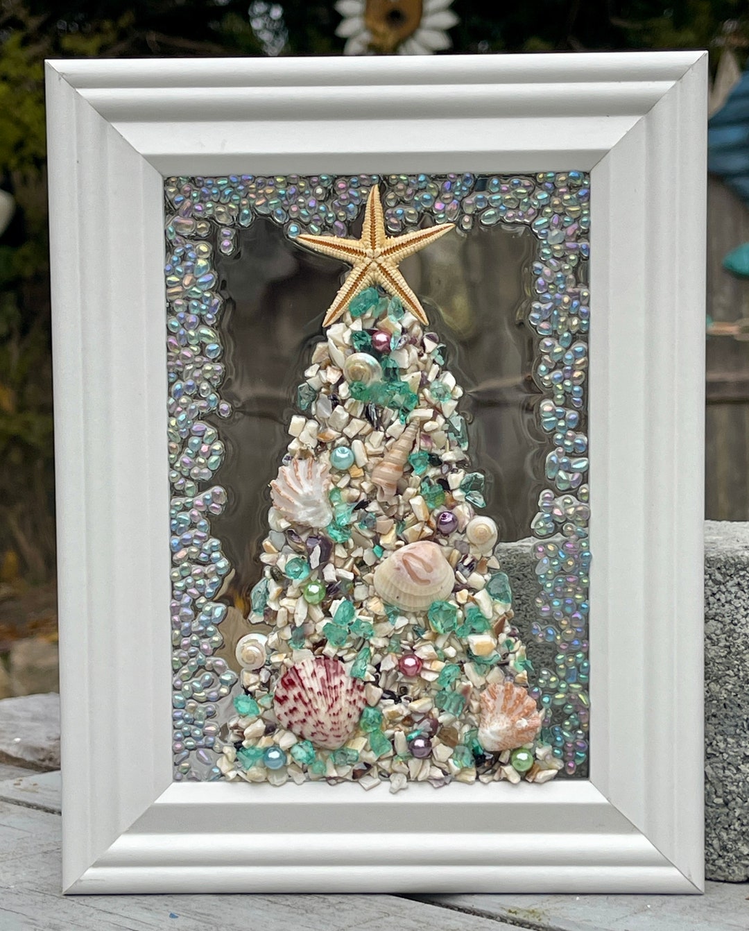 Beach Christmas Tree Seashell Frame - Etsy