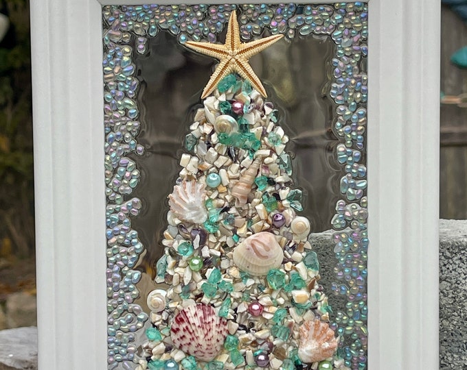Beach Christmas Tree Seashell Frame - Etsy
