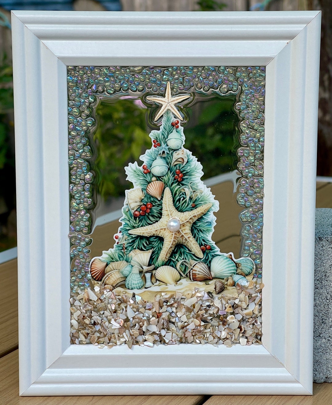 Beach Christmas Tree Seashell Frame - Etsy