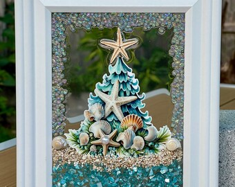 Beach Christmas Tree Seashell Frame - Etsy