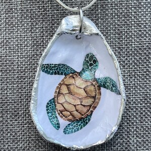 Sea Turtle Oyster Shell Necklace - Etsy