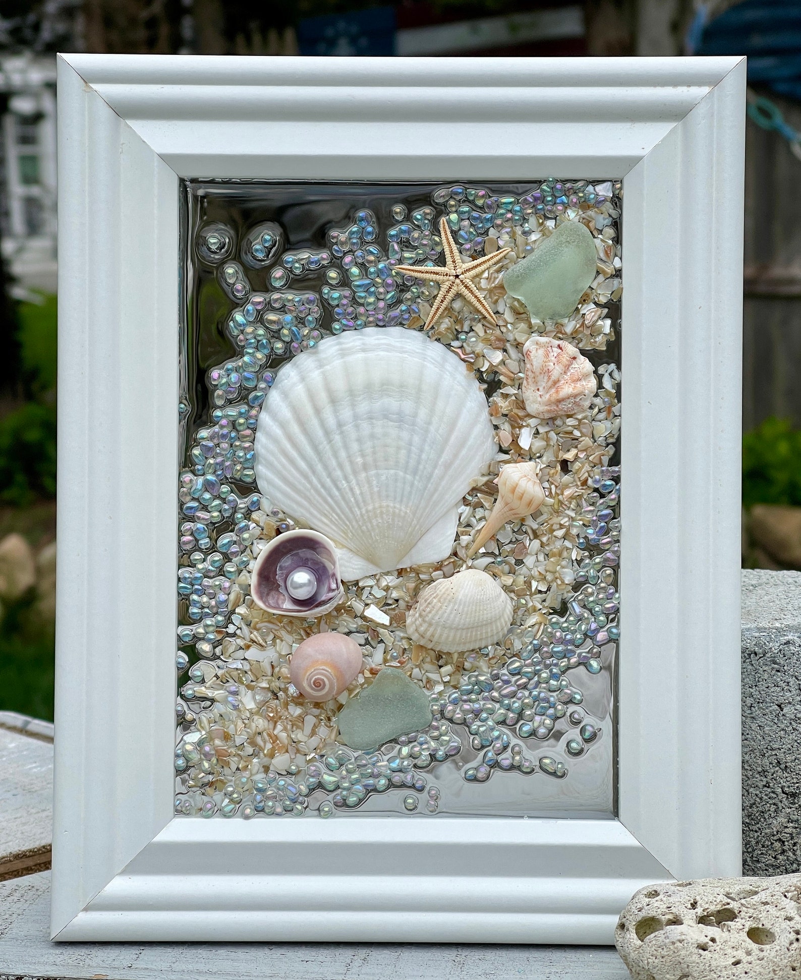 Seashell Sea Glass Beach Frame - Etsy