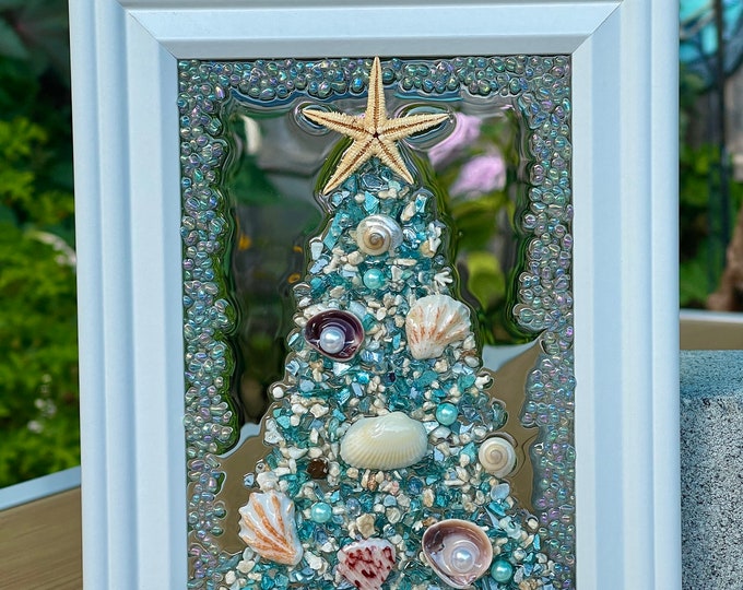 Beach Christmas Tree Seashell Frame - Etsy