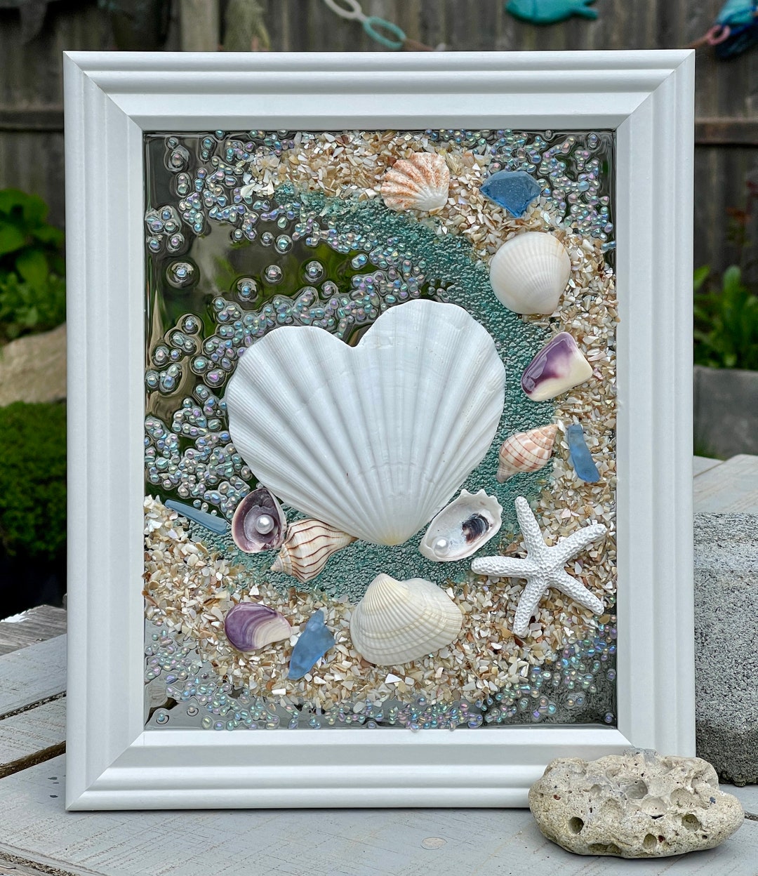 Beach Seashell Heart Frame - Etsy