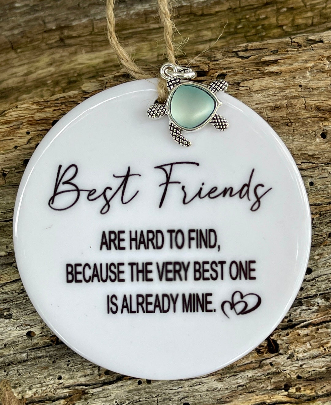 Best Friends Sea Turtle Sea Glass Cermaic Ornament - Etsy