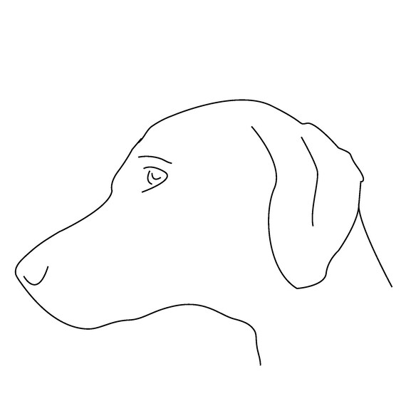 Digital Download: Weimaraner Dog Head Graphic/ Outline | Etsy