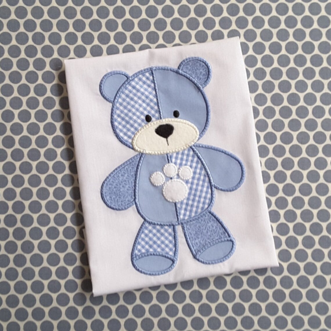 Baby Applique Machine Embroidery Design Patchwork Bear - Etsy
