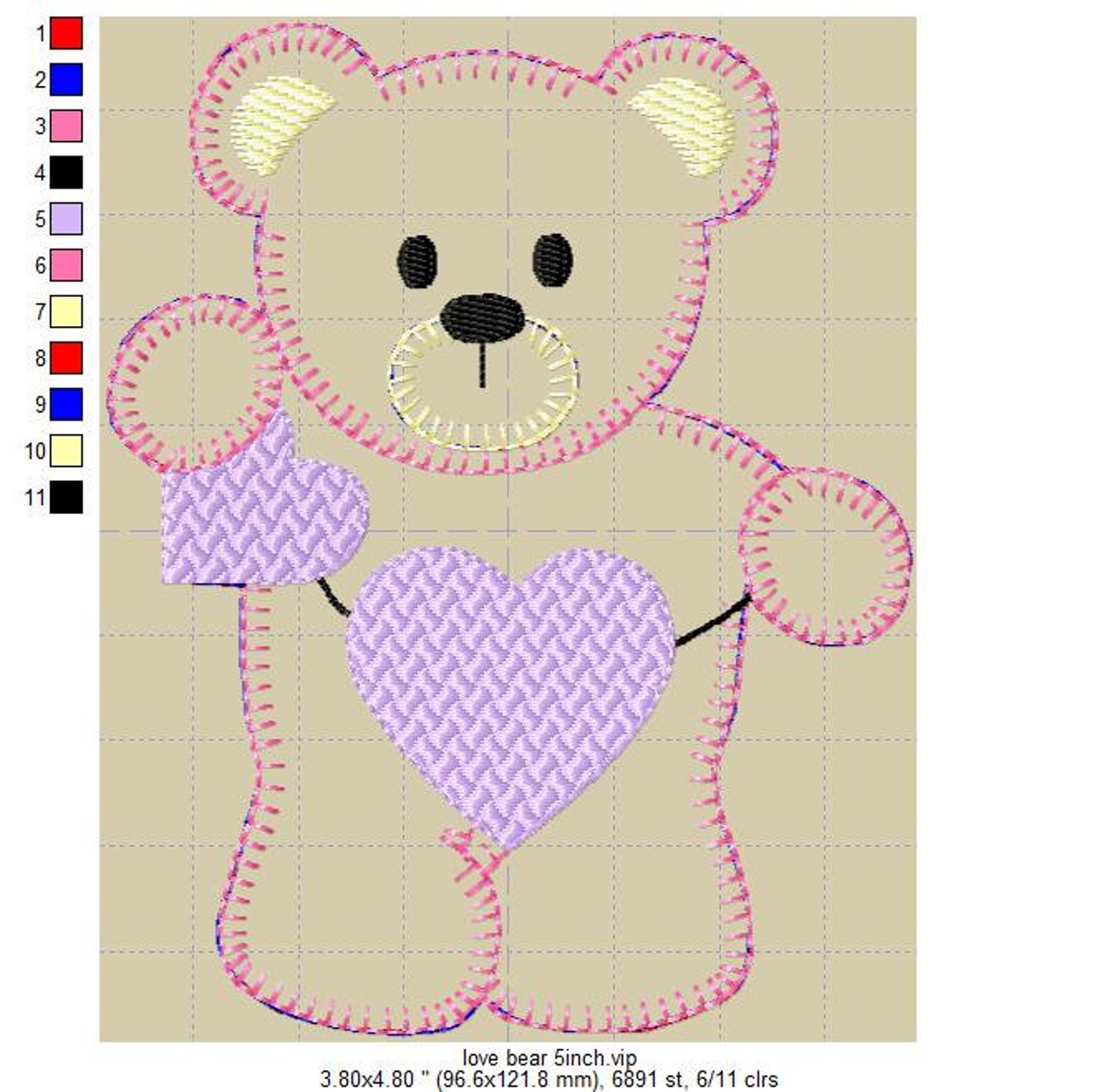 Applique Machine Embroidery Design Blanket Stitch Design Love - Etsy