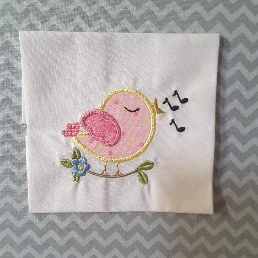 Applique Machine Embroidery Bird - Etsy
