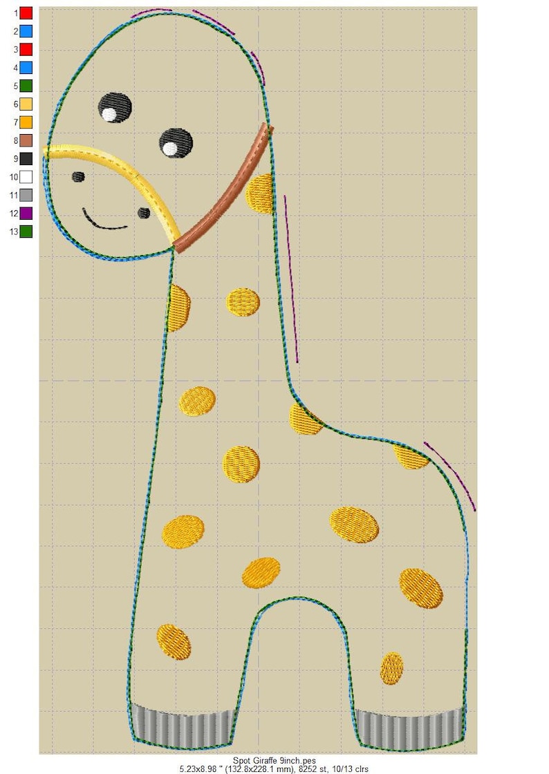 In the Hoop Machine Embroidery Soft Giraffe Toy for Infants - Etsy