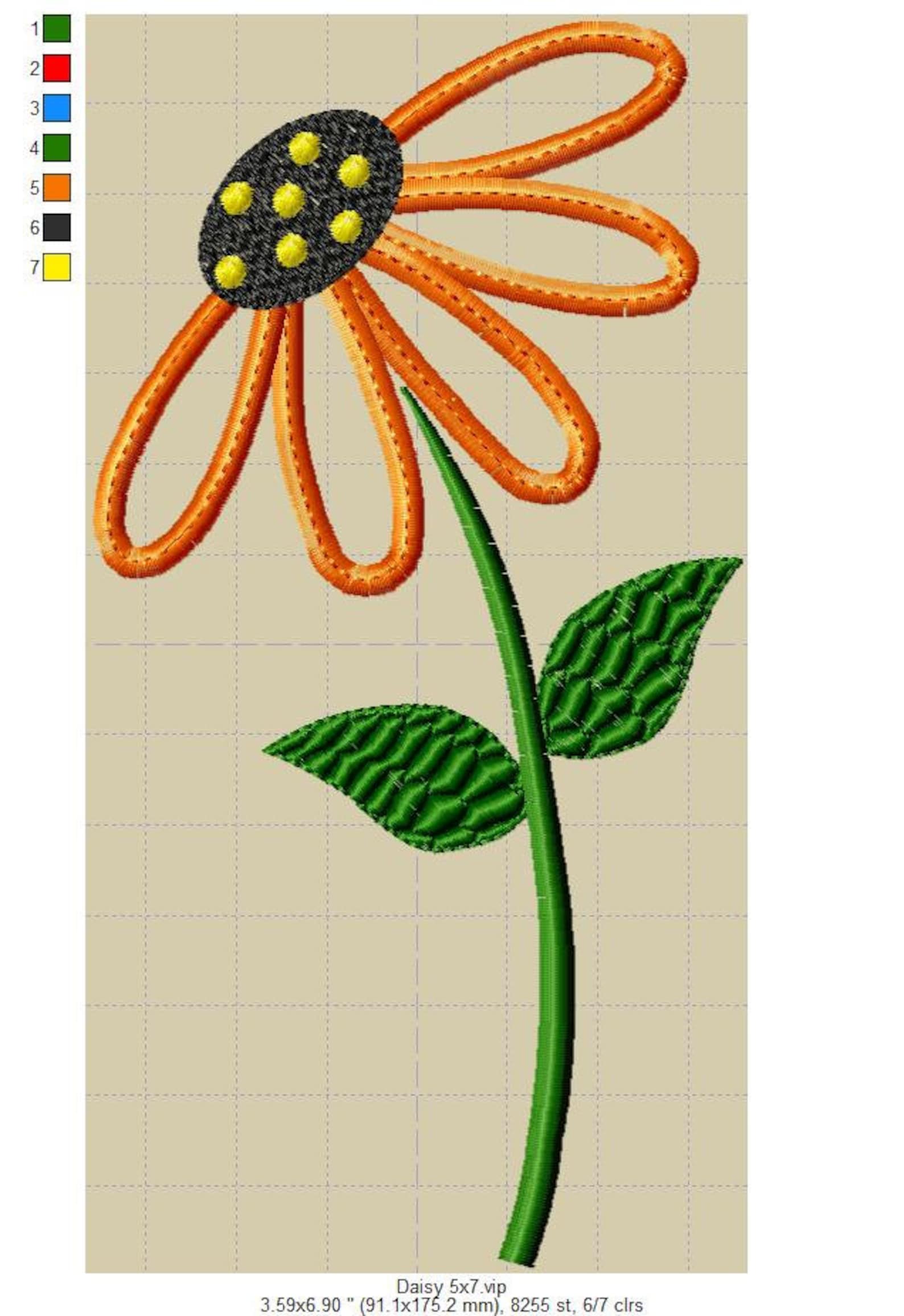 Applique Embroidery Machine Daisy Flower - Etsy