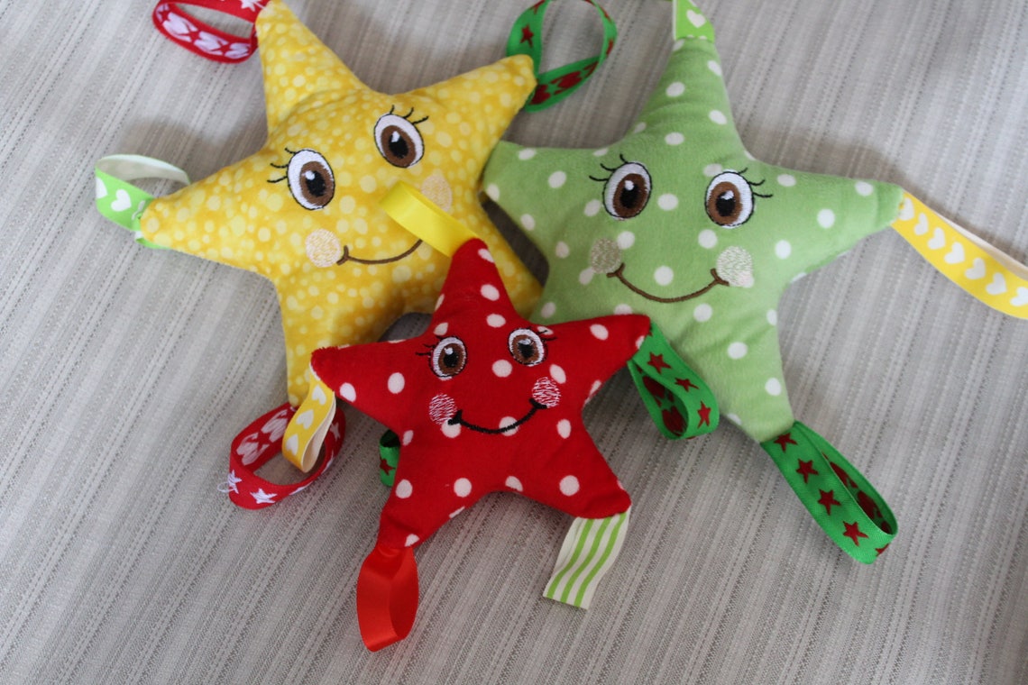 Happy Star is a Sensory Toy for Babies Made in the Embroidery | Etsy UK