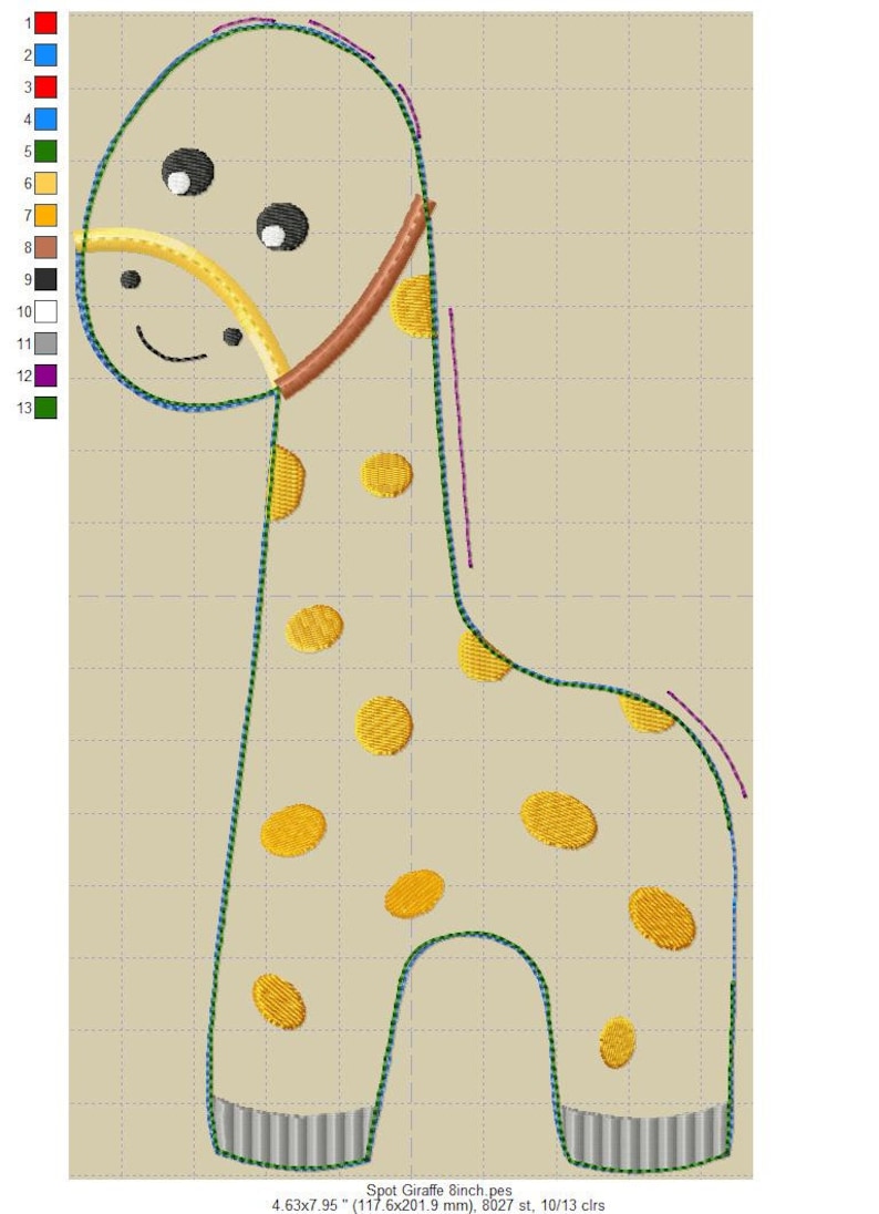 In the Hoop Machine Embroidery Soft Giraffe Toy for Infants - Etsy