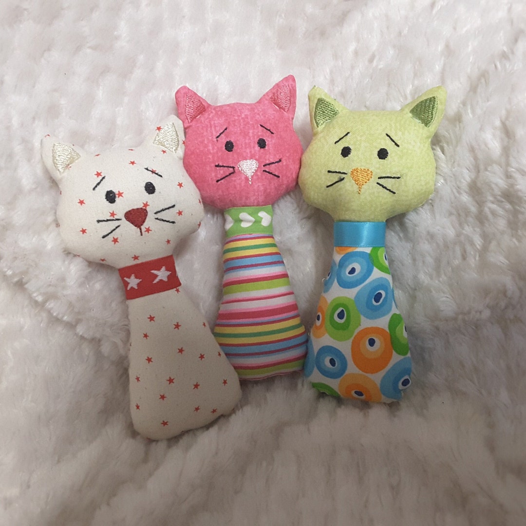 Machine Embroidery Design Made in the Hoop Sensory Cat Rattle Toy - Etsy