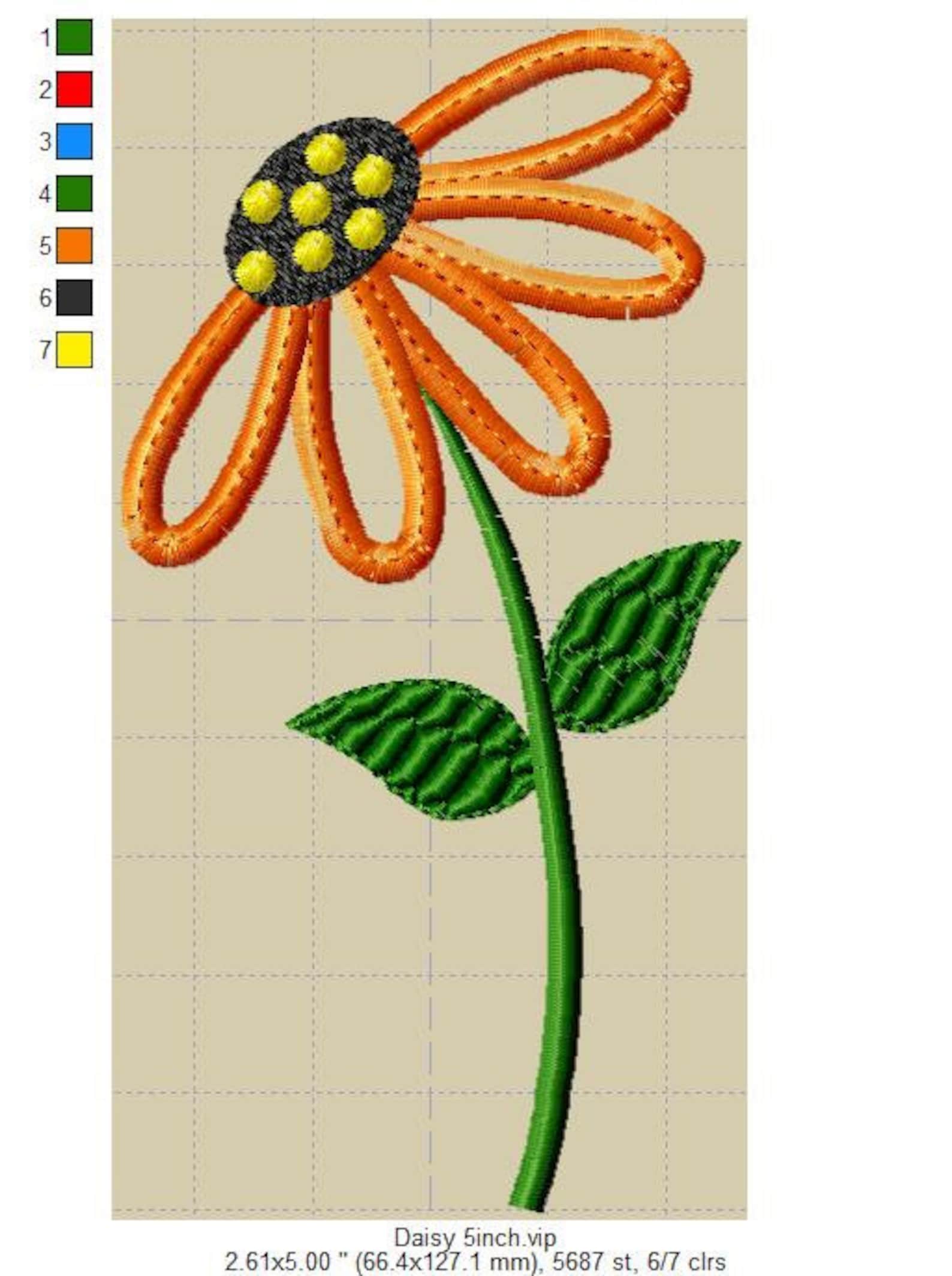 Applique Embroidery Machine Daisy Flower - Etsy