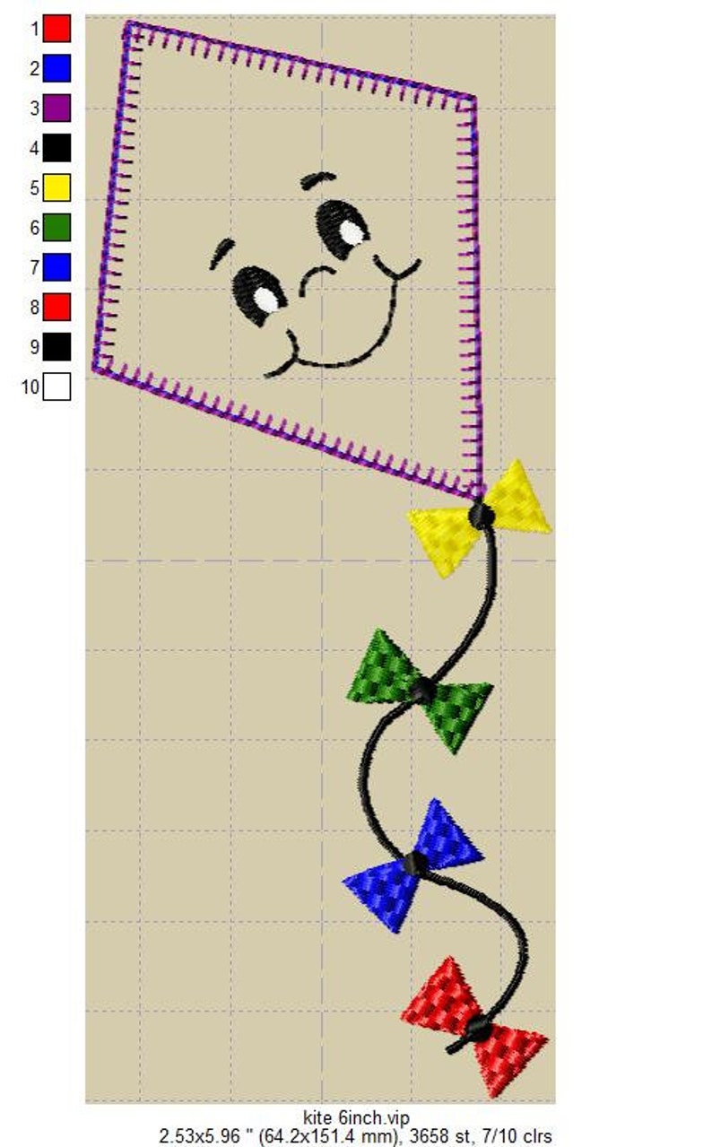 Applique Embroidery Machine Flying Kite - Etsy