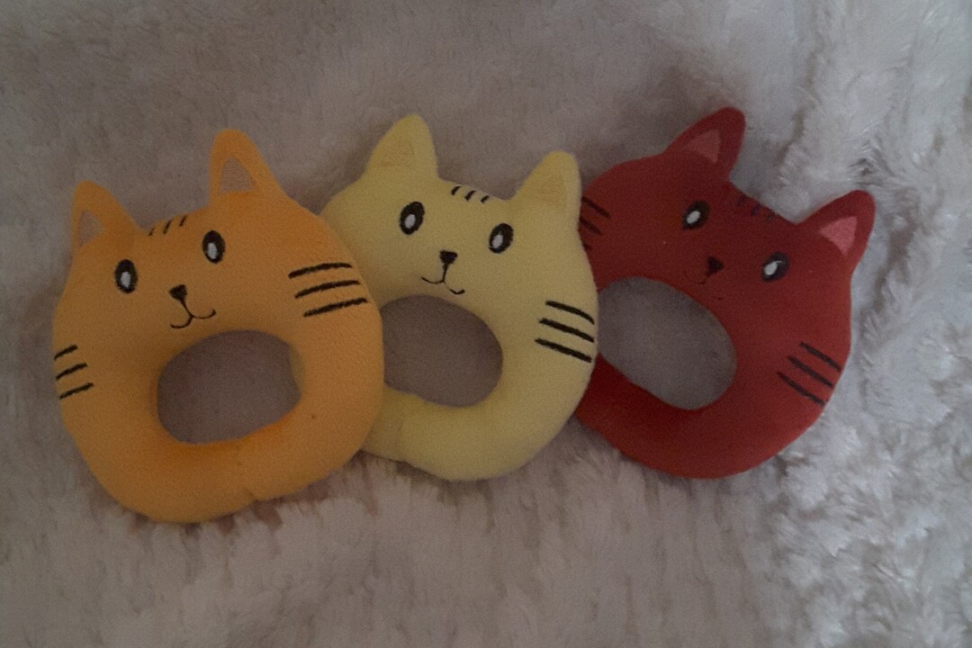 In the Hoop Machine Embroidery Soft Cuddly Round Ring Cat Baby Rattle ...