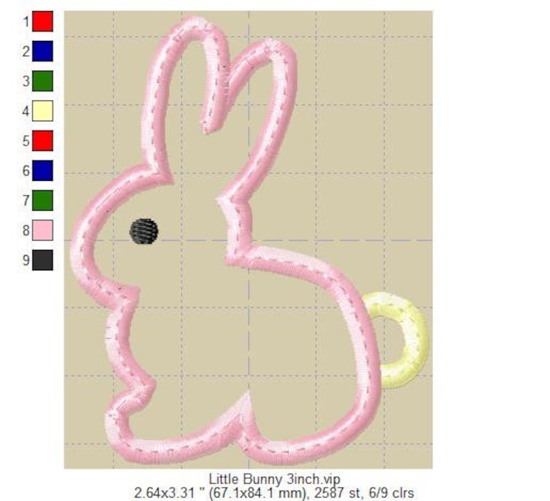 Applique Machine Embroidery Baby Bunny - Etsy