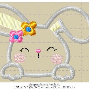 Applique Machine Embroidery Design Cute Baby Bunny - Etsy