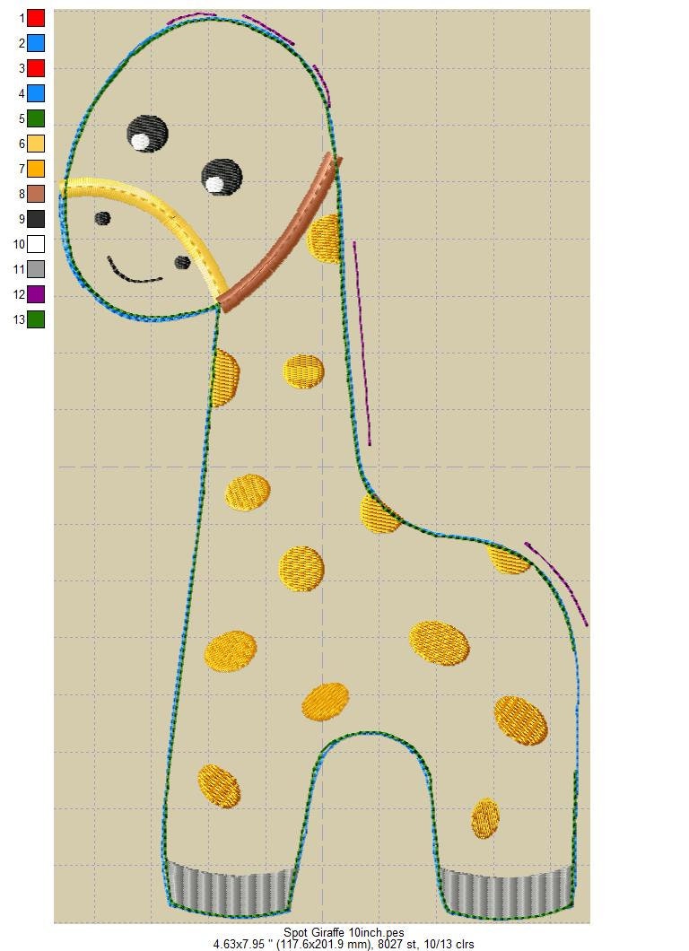 In the Hoop Machine Embroidery Soft Giraffe Toy for Infants - Etsy