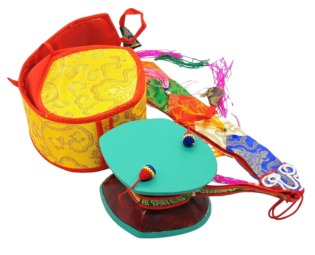 DAMARU TIBETAN INSTRUMENT 11 12 Cm Buddhist Ritual Temple Ceremony ...