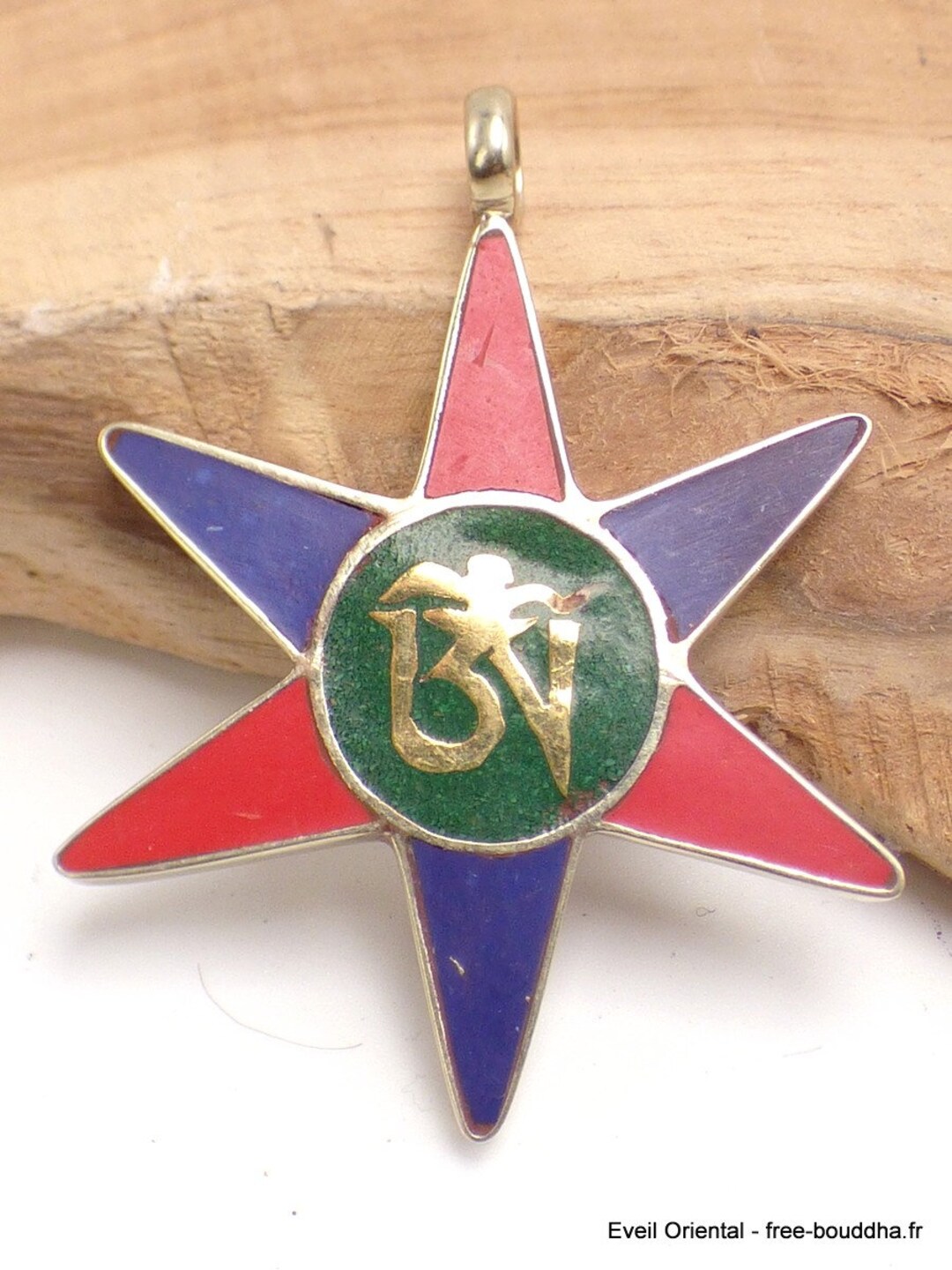 TIBETAN STAR PENDANT Buddhist Symbol Om, Zen Buddhism Meditation Nepal ...