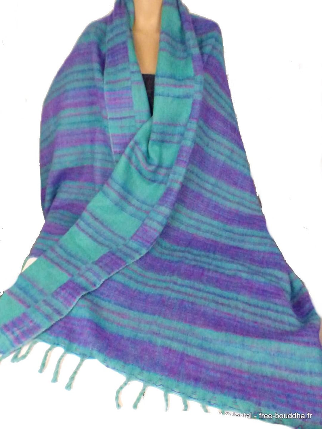 LARGE NEPALESE SHAWL Yak Wool Green Lagoon Purple 100 X 200 - Etsy