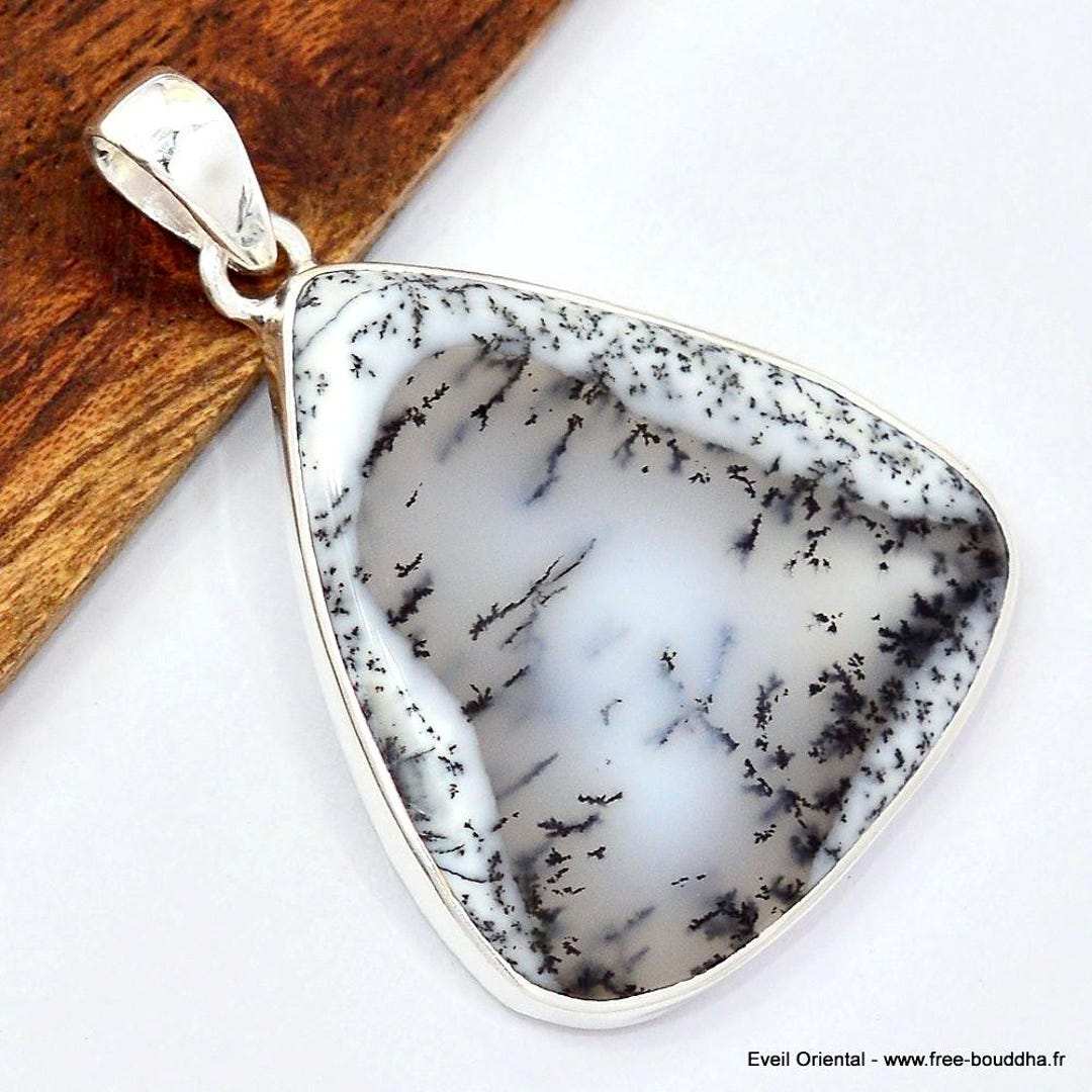 WHITE OPAL PENDANT Dendritic Merlinite 925 Silver, SK5.4 - Etsy