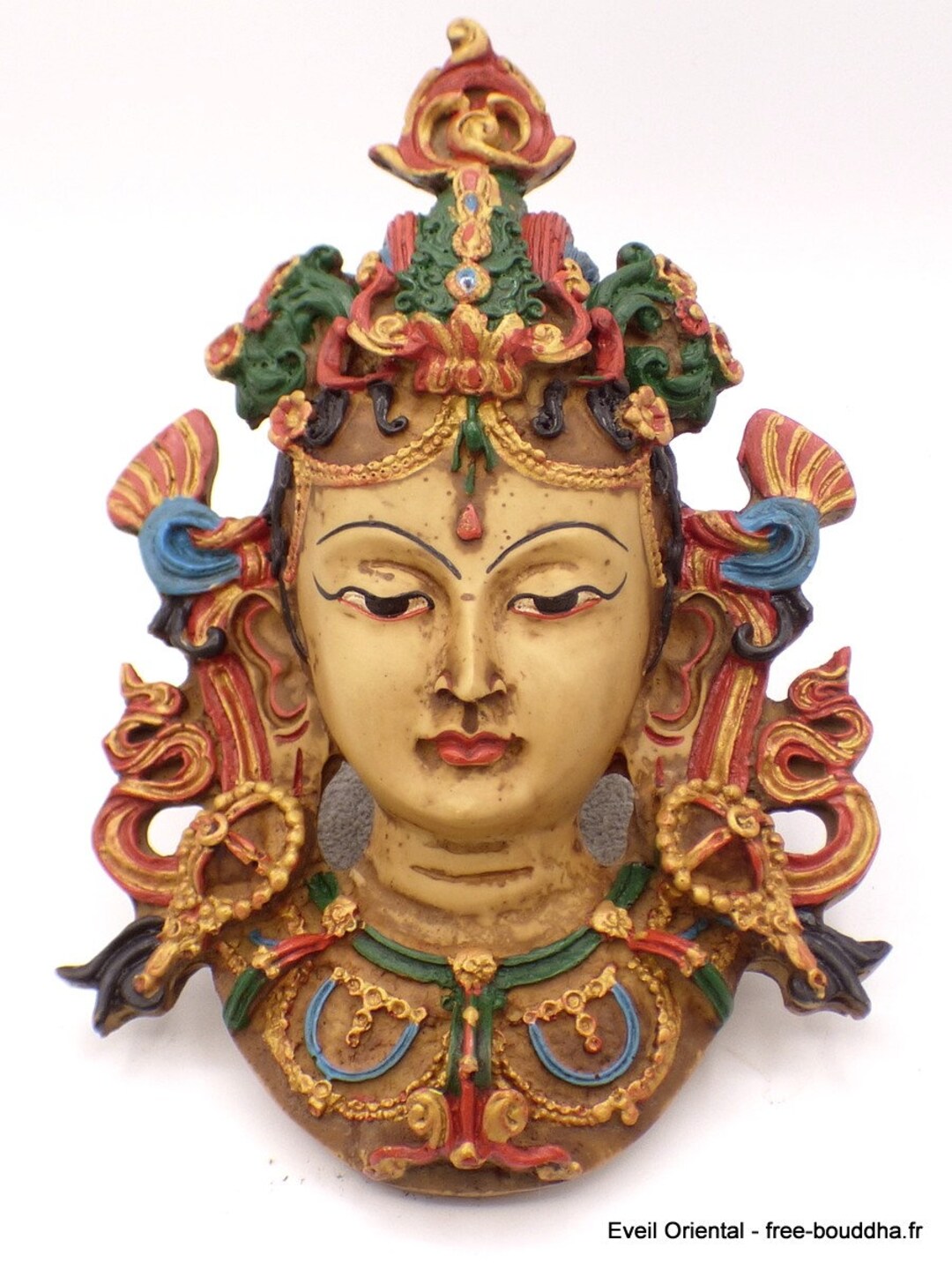 Tibetan Mask GREEN TARA Hand-painted, MATV4 - Etsy