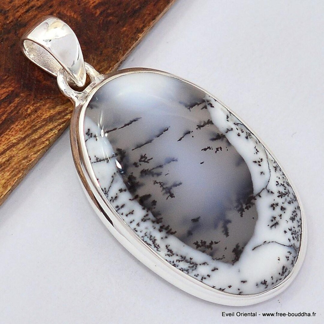 WHITE OPAL PENDANT Dendritic Merlinite 925 Silver, SK5 - Etsy