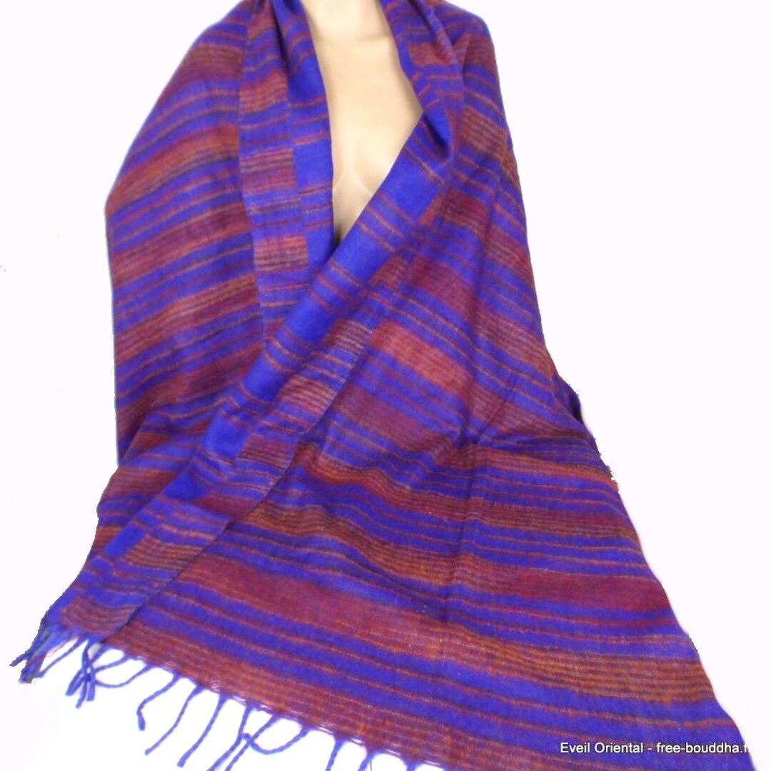 LARGE NEPALESE SHAWL 100 X 200 Cm Blue Brown Yak Wool Shawl, GCN28 - Etsy