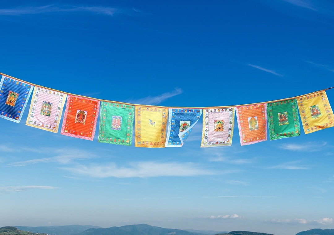 TIBETAN Silk Flag 30 X 35 Cm Buddhist Deities, Dras1 - Etsy