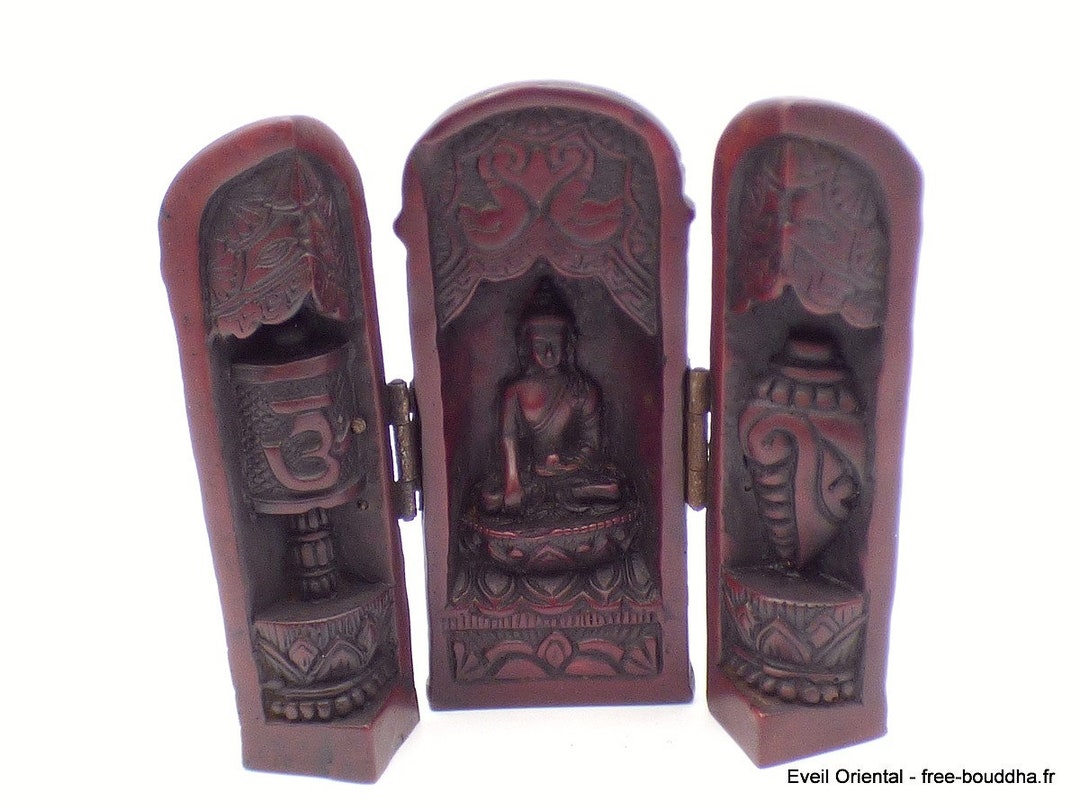 Portable Buddhist Altar Temple 12 Cm, Tibetan Triptych Temple Tem1.2 - Etsy