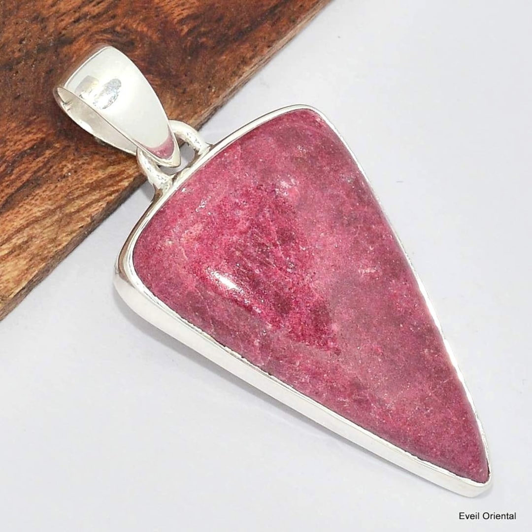 PINK THULITE PENDANT Zoizite, Thulite Jewelry, Pink Stone, Thulite ...