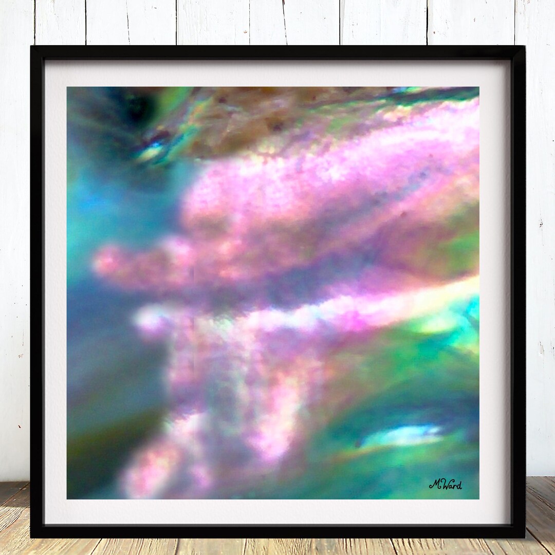 Ethereal Connection - Digital Print, Vibrant Paua Shell Close-up ...