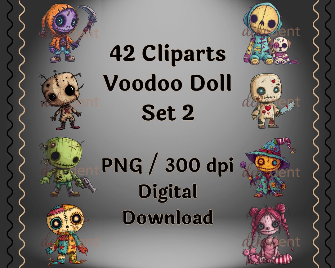 Voodoo Doll Clipart Set 2 | 42 Pngs | Digital Download | Rag Doll ...