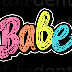 Babe Lettering Doodle Clipart PNG 300dpi Digital Download Sublimation ...