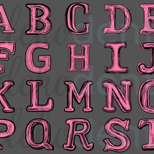 Doodle Alphabet Clipart Bundle Dalmatian, Zebra and Leopard Background ...