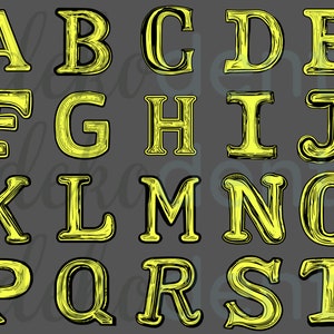 Doodle Alphabet Clipart Bundle Dalmatian, Zebra and Leopard Background ...