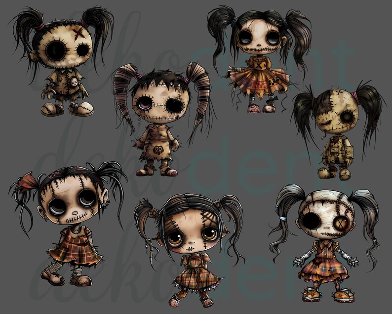 Voodoo Doll Girls Clipart Set | 35 Pngs | Digital Download | Christmas ...