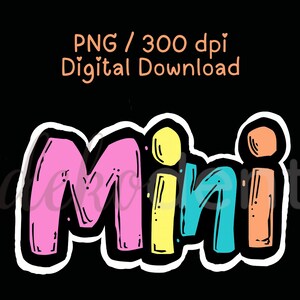 Mini Lettering Doodle Clipart PNG 300dpi Digital Download Sublimation ...
