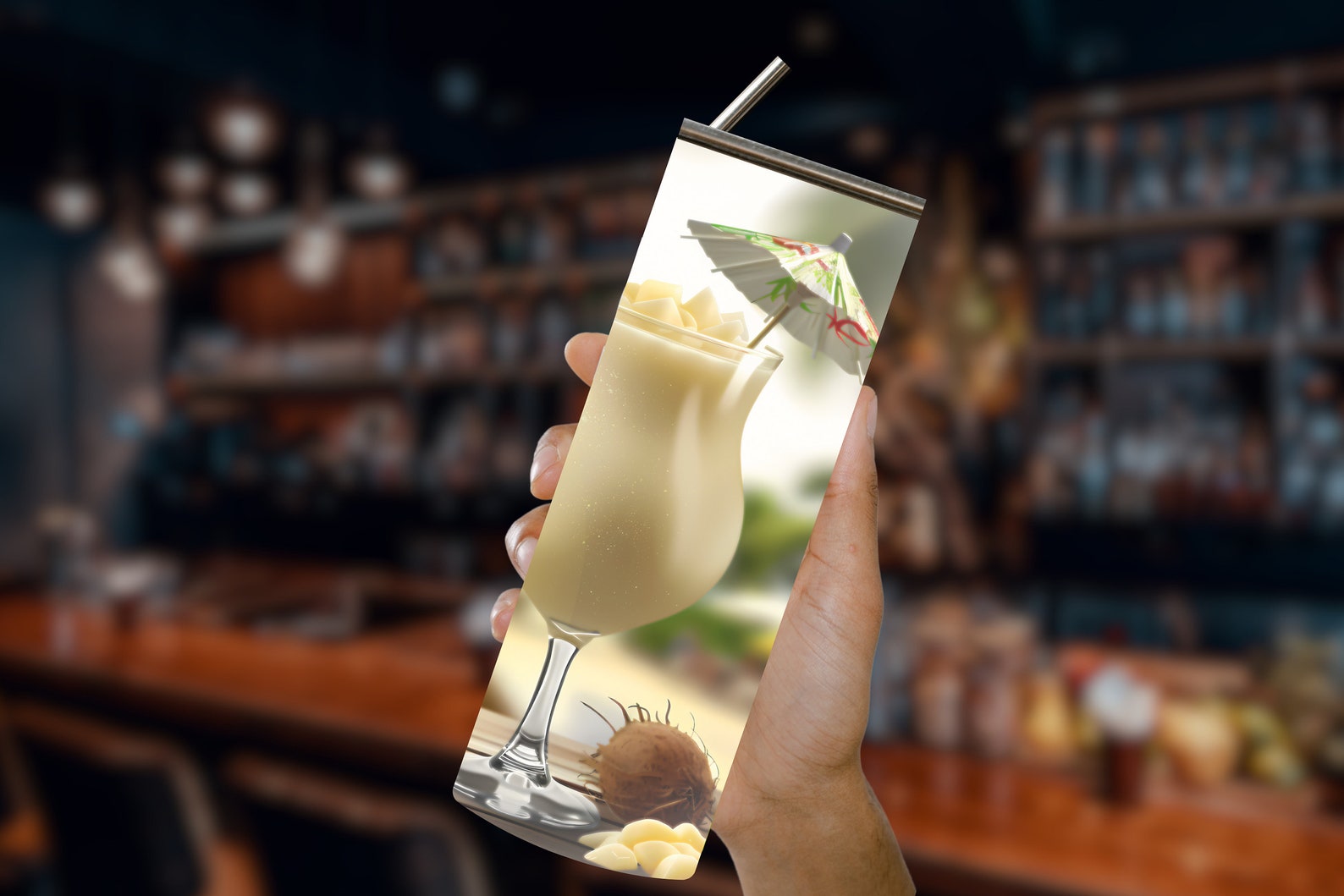 Pina Colada Tumbler Design | Cocktail Tumbler Wrap | Png-png | Digital ...