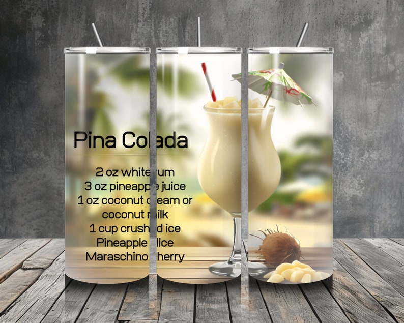 Pina Colada Tumbler Design | Cocktail Tumbler Wrap | Png-png | Digital ...