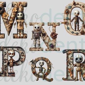 Clipart Alphabet Voodoo 26 Letters With Voodoo Dolls Digital Download ...